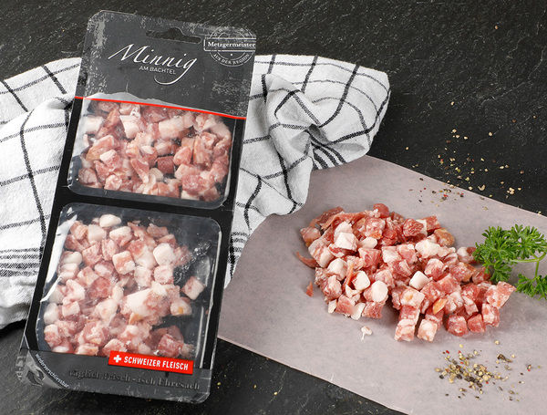 Cubes de Lard, 2x env. 70g de Minnig Metzgerei chez vous