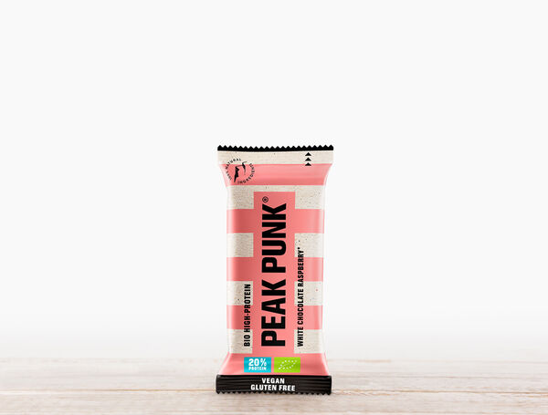 Bio Protein Bar Rasperrry White Crisp von Peak Punk liefern lassen
