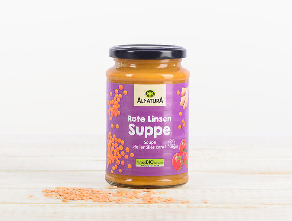Bio Rote Linsen Suppe, 375ml von Alnatura liefern lassen