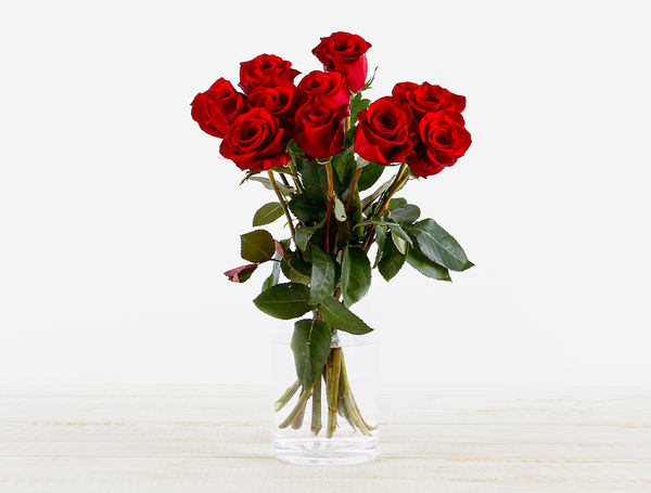 Rosen-Strauss rot 10 Stiele von Hoja Verde liefern lassen