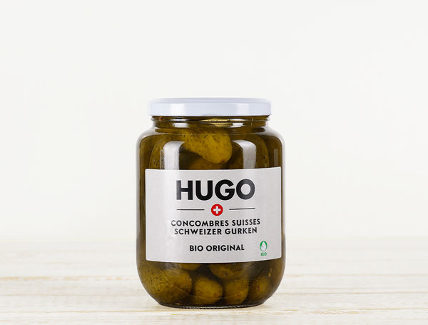Schweizer Bio Gurken eingelegt, 430g von Hugo liefern lassen!