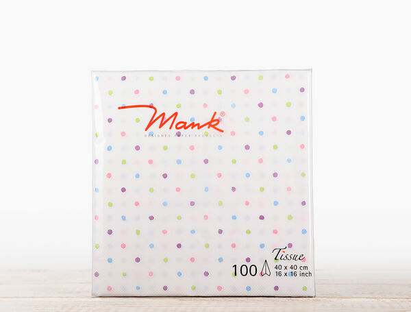 Papierservietten - Weiss mit bunten Punkten, 100 Stück von Mank liefern ...