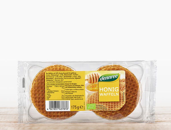Bio Honig-Waffeln, 175g von dennree schnell liefern lassen