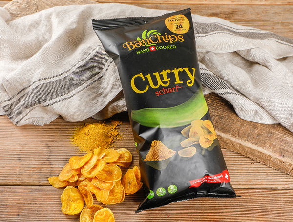 Have delivered Platano Chips Curry spicy 90g from BanChips