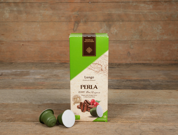 Bio Coffee capsules Perla Lungo, 10 pieces, 59g