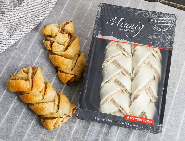 Hackfleisch Zöpfli, backen von Minnig Metzgerei liefern lassen
